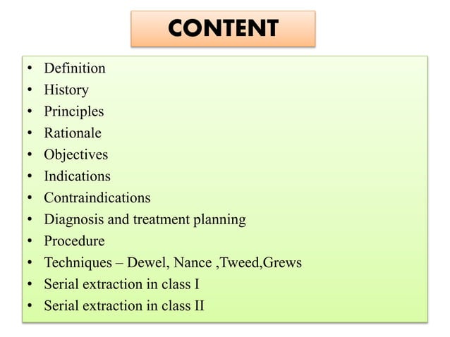 serial extraction | PPTX