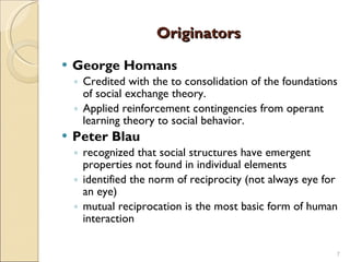 สัปดาห์ที่ 15 social exchange theory | PPT