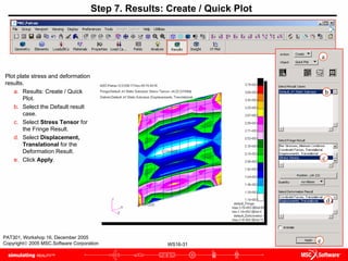 WORKSHOP STIFFENED PLATE WITH SOFTWARE PATRAN | PDF