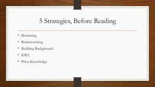 15 strategies for reading | PPTX