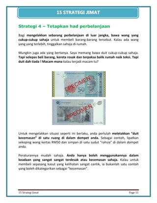 15 strategi jimat | PDF
