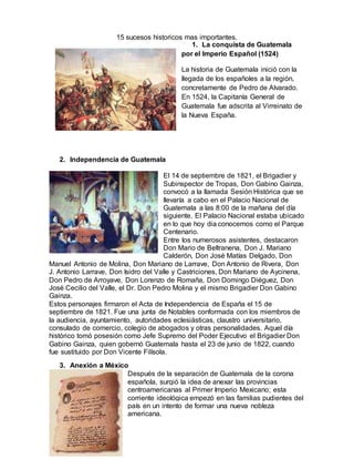 15 sucesos historicos mas importantes | DOCX