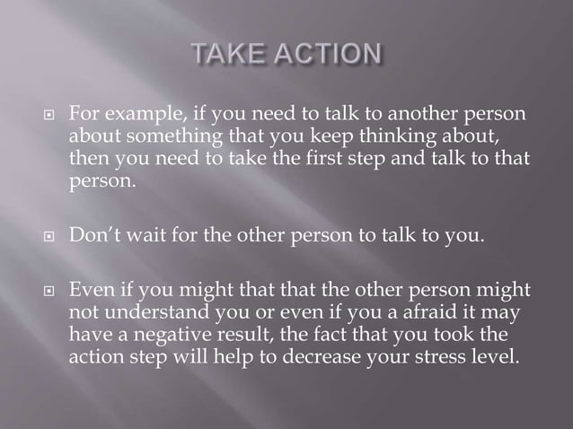 Take care of your persistent thoughts to decrease your stress | PPT