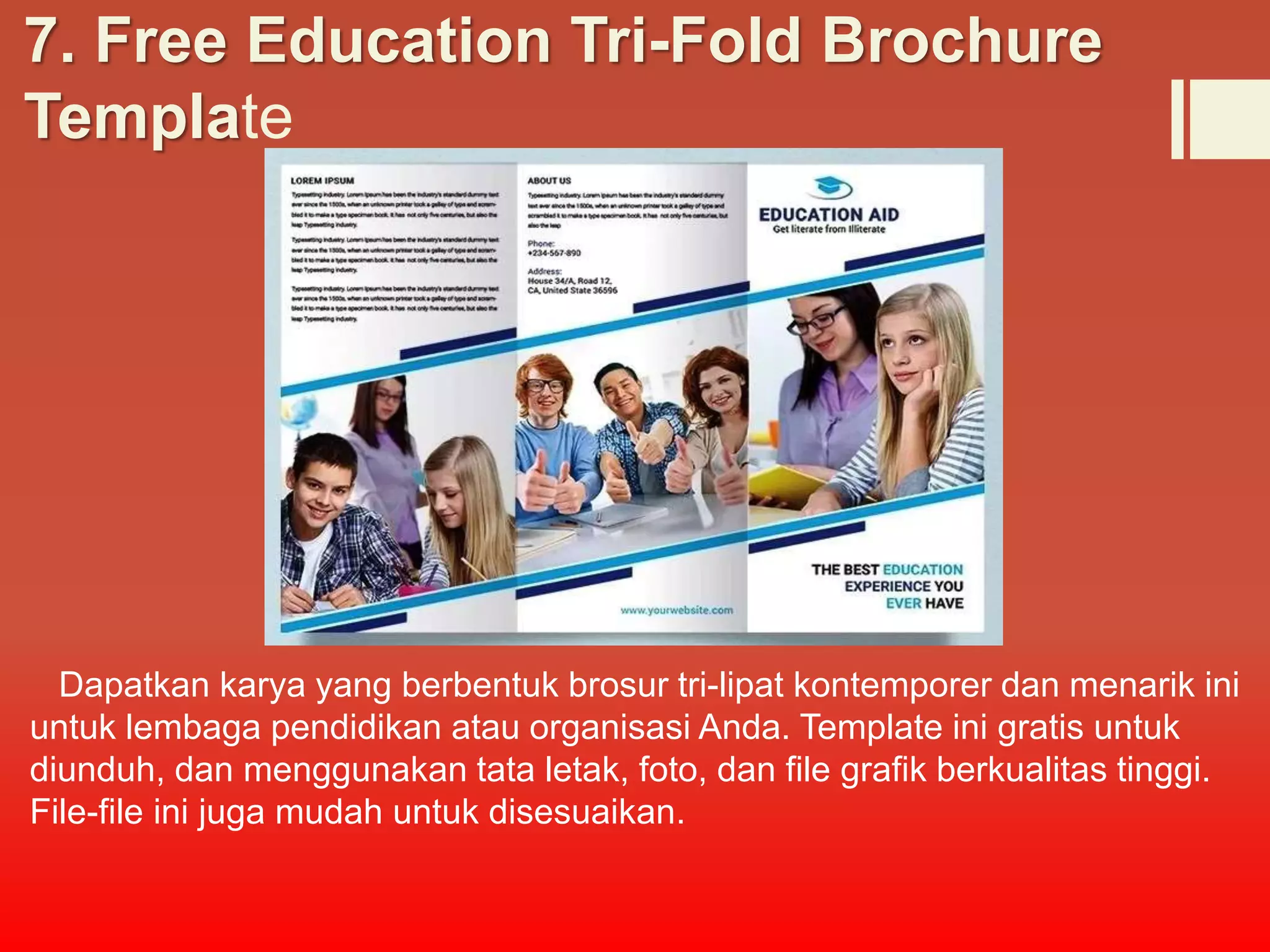 15 template brosur pendidikan di microsoft word | PPTX