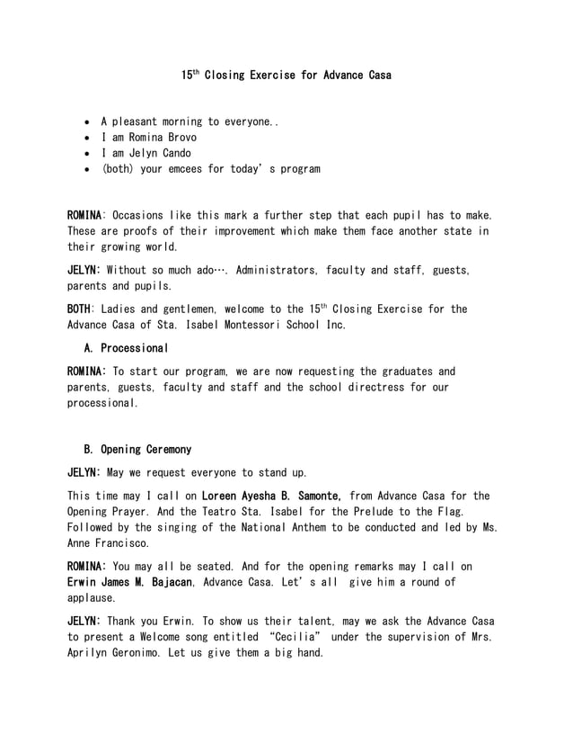 15th Closing Exercise for Advance Casa.docx