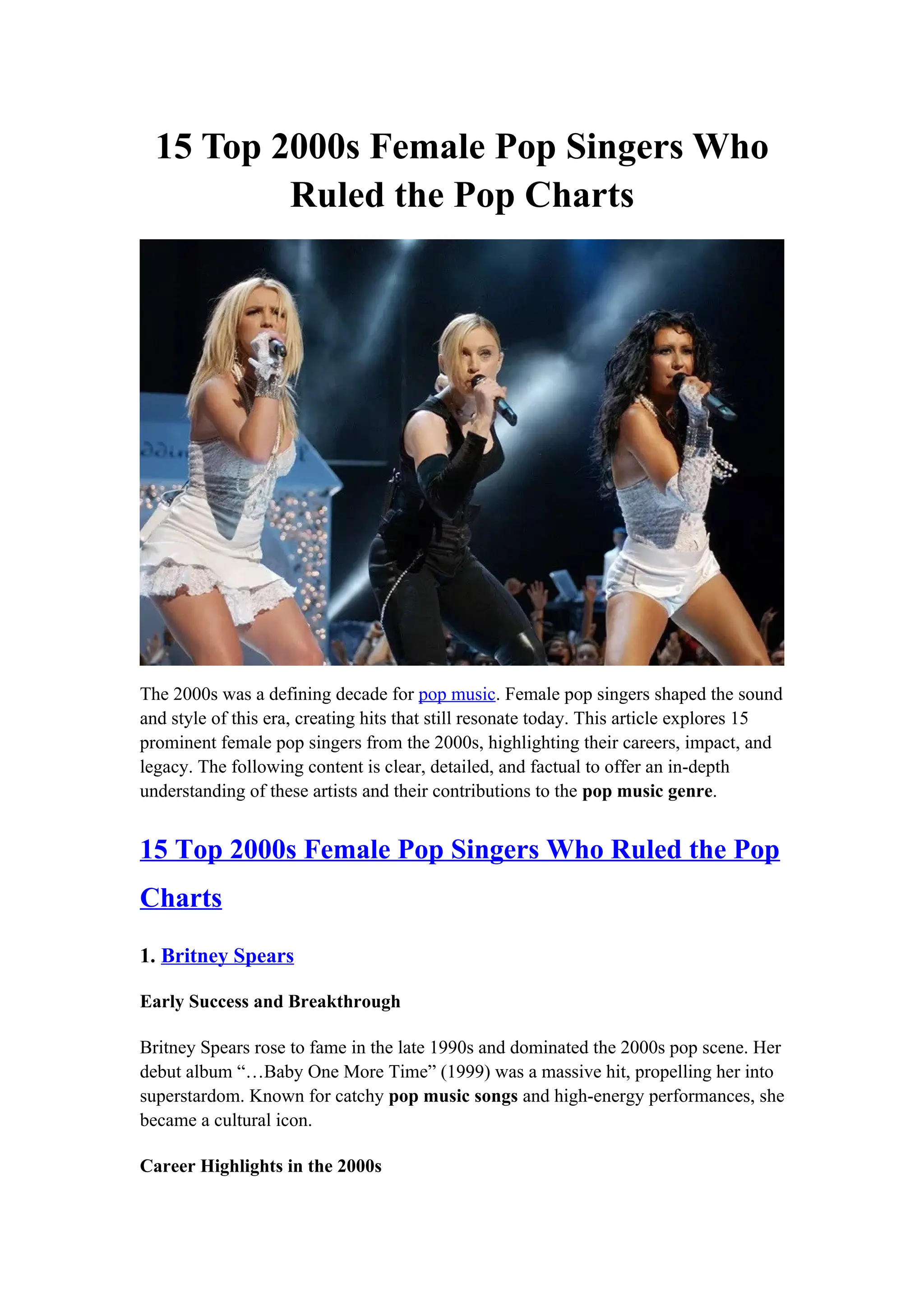 15 Top 2000s Female Pop Singers Who Ruled the Pop Charts.docx