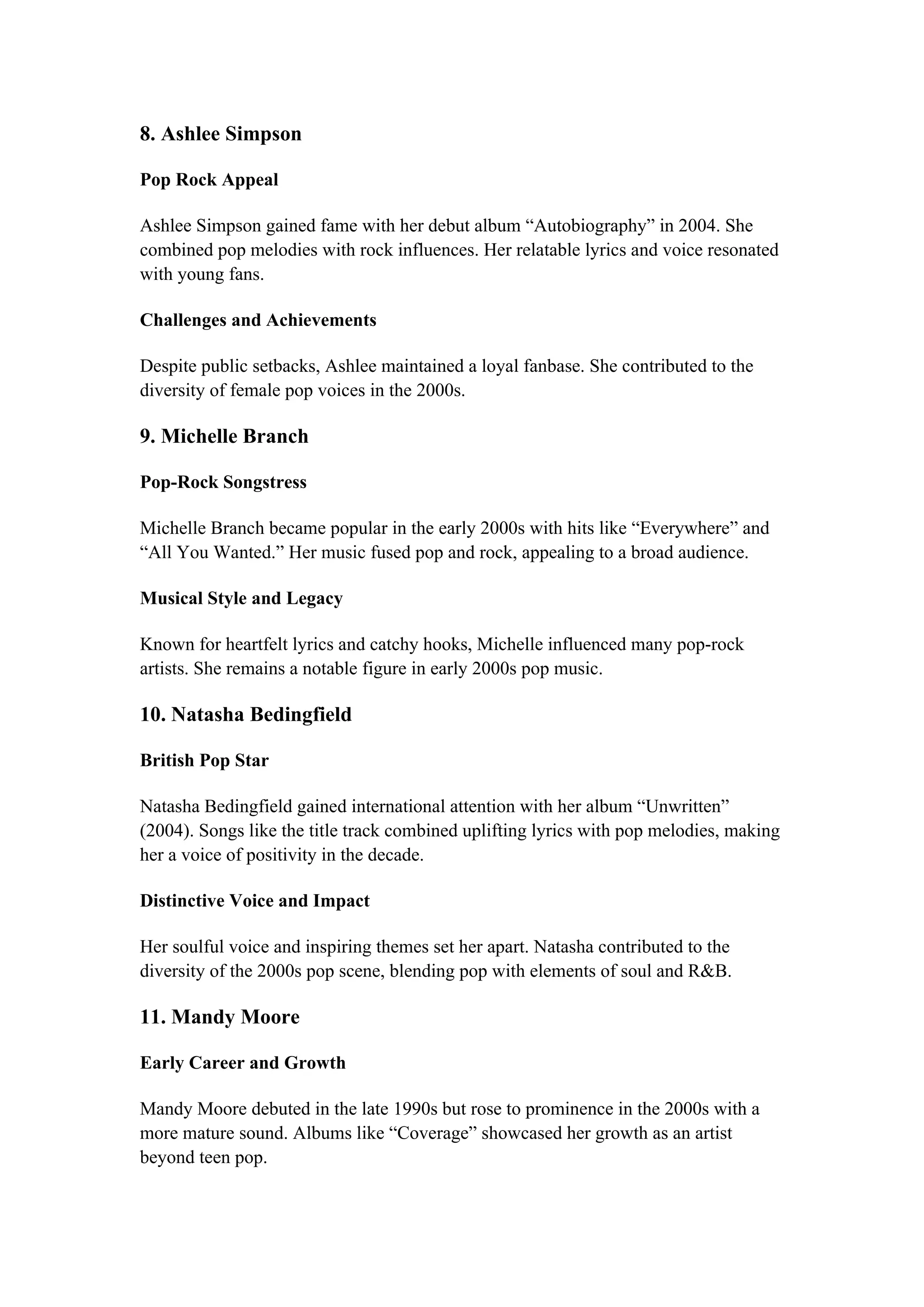 15 Top 2000s Female Pop Singers Who Ruled the Pop Charts.docx