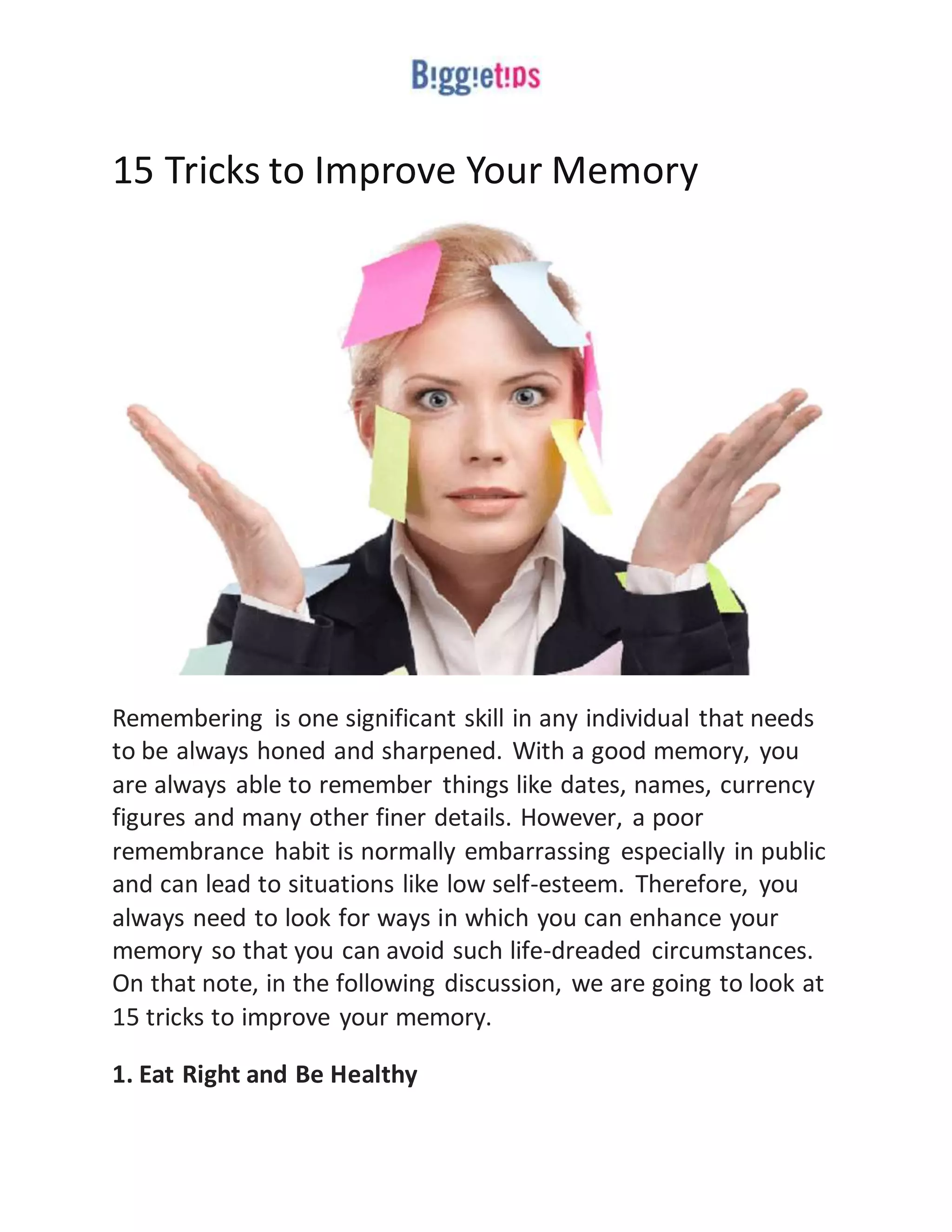 15 tricks to improve your memory | PDF