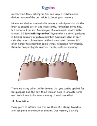 15 tricks to improve your memory | PDF