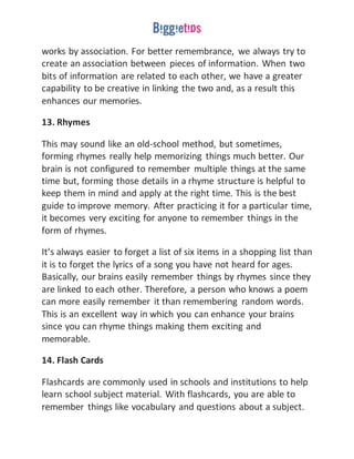 15 tricks to improve your memory | PDF