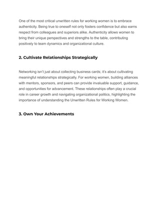 15 Unwritten Rules for Working Women | CIO Women Magazine | PDF