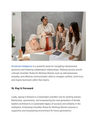 15 Unwritten Rules for Working Women | CIO Women Magazine | PDF