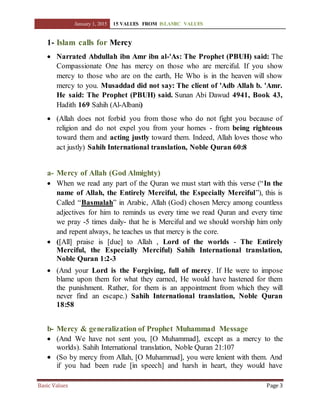 15 Values from the Islamic Values (Do You Know Them?) | DOCX