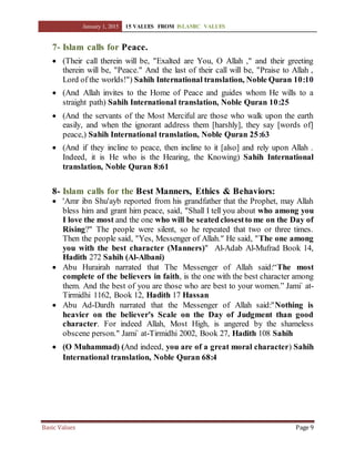 15 Values from the Islamic Values (Do You Know Them?) | DOCX