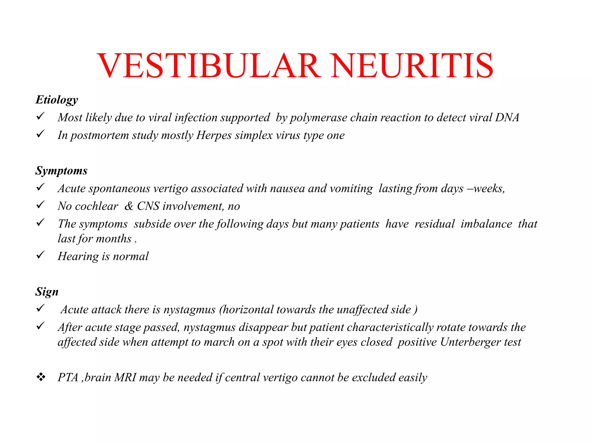 VERTIGO: CAUSES & MANAGEMENT | PPTX