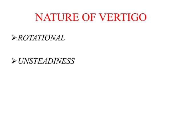 VERTIGO: CAUSES & MANAGEMENT | PPTX
