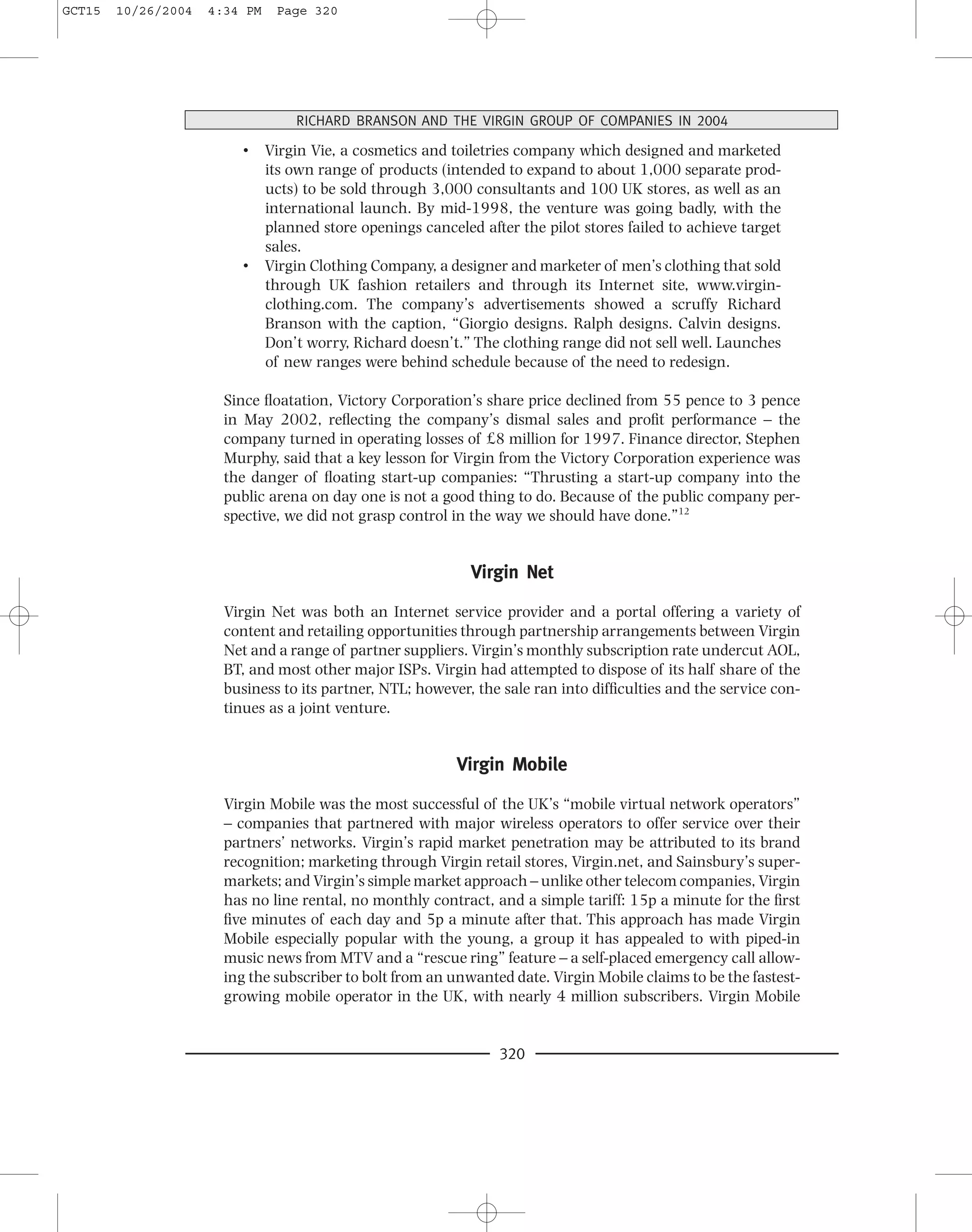 Case Study "Virgin Group of Companies" | PDF | Stocks and Bonds | Personal Investing
