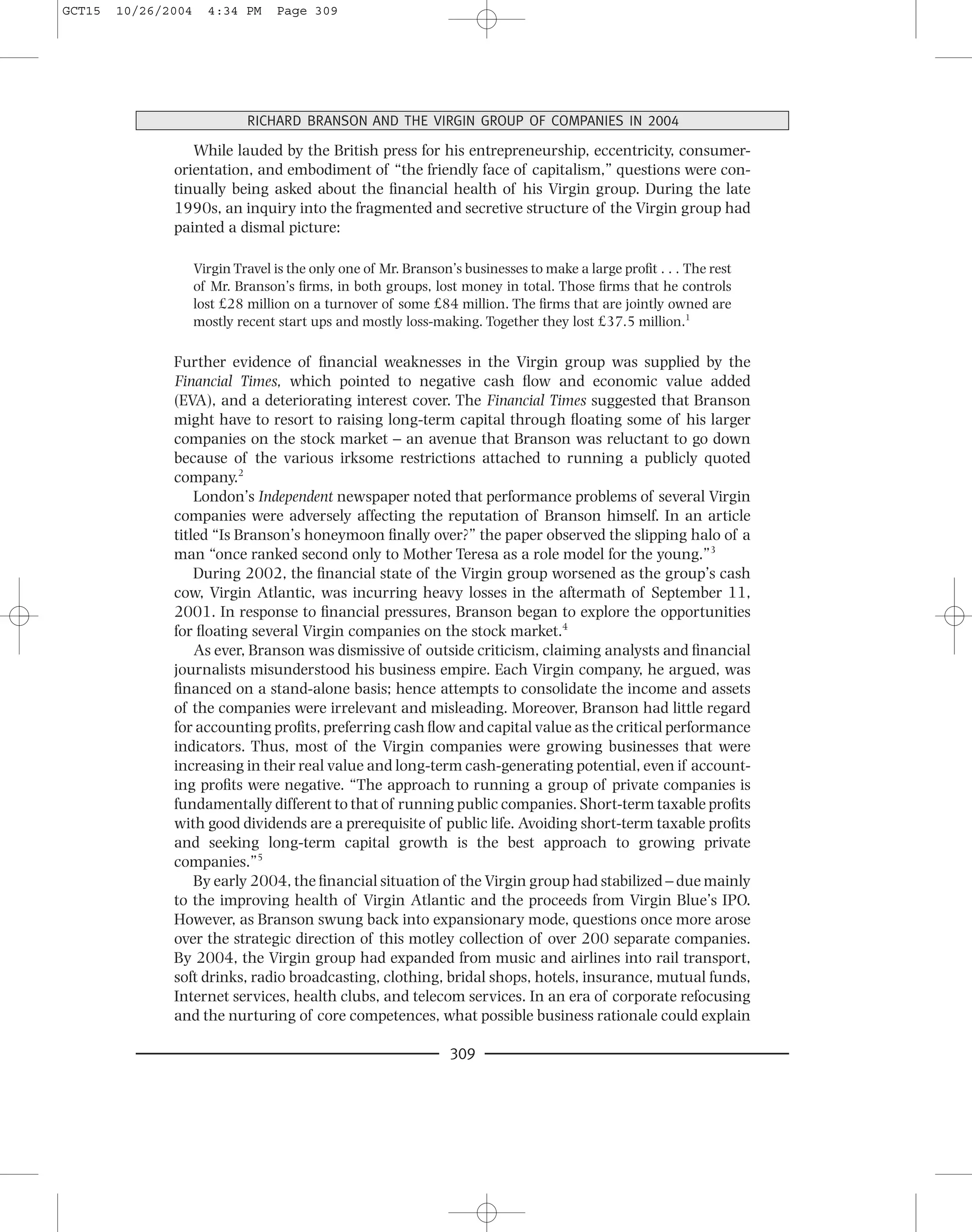 Case Study "Virgin Group of Companies" | PDF | Stocks and Bonds | Personal Investing