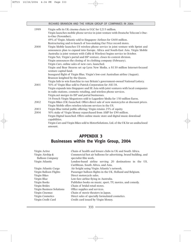 Case Study "Virgin Group of Companies" | PDF