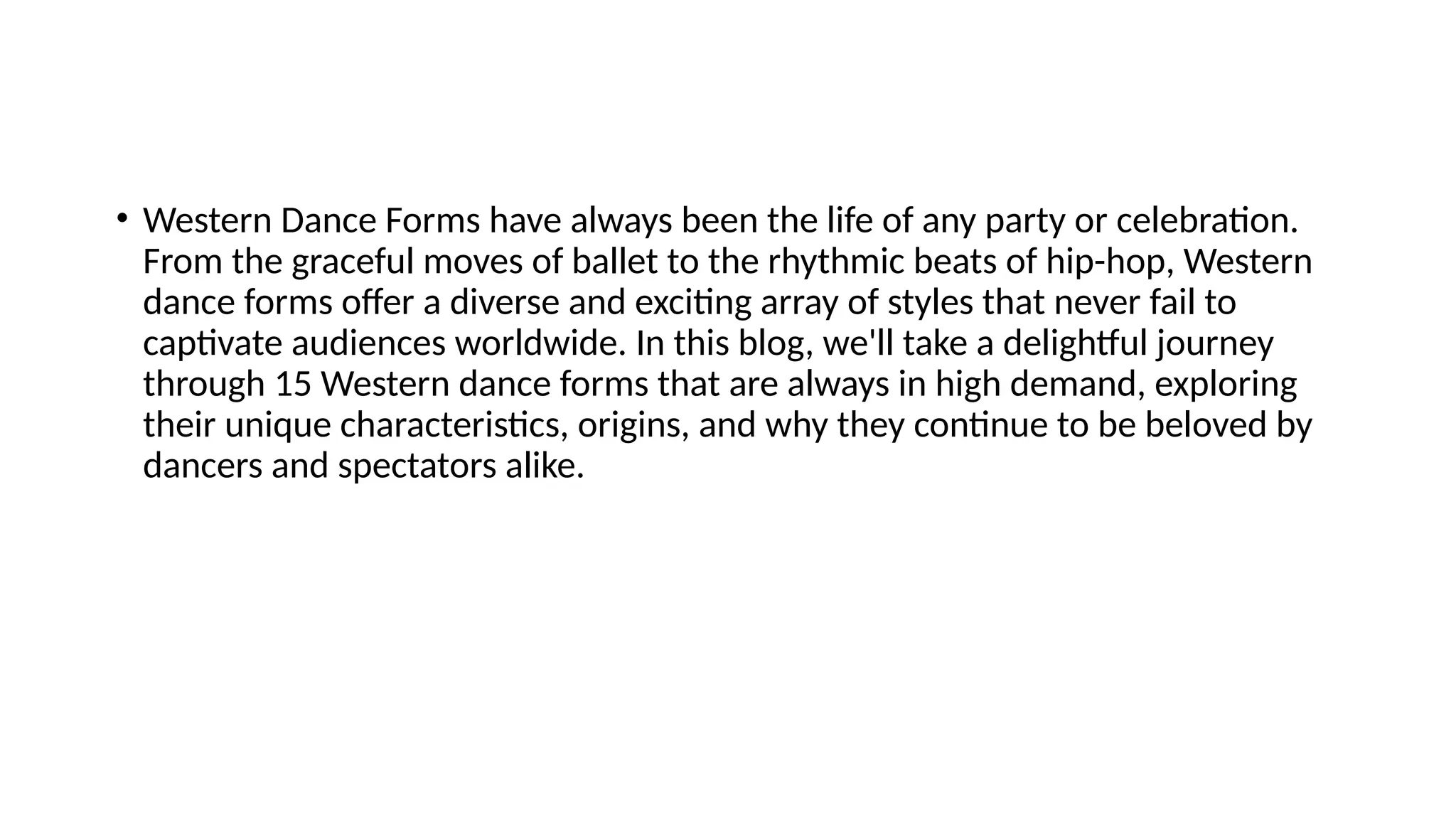 15 Western Dance Forms - Always High On.pptx