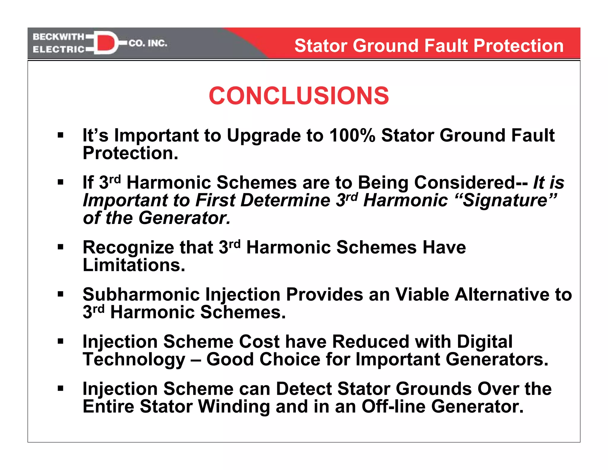 15 years of experience stator ground fault protection | PDF