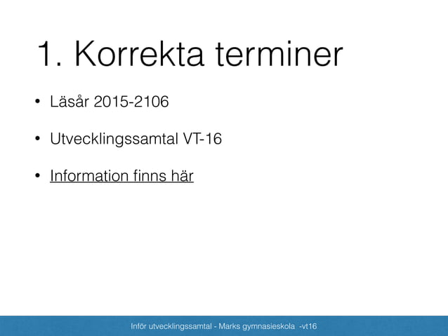 Lathund inför utvecklingssamtal - Itslearning | PPT