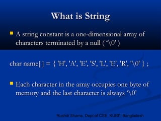 Lec 16. Strings | PPT | Programming Languages | Computing