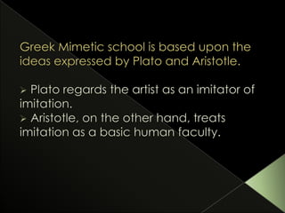 Mimetic criticism, Expressive criticism and Three unities | PPTX