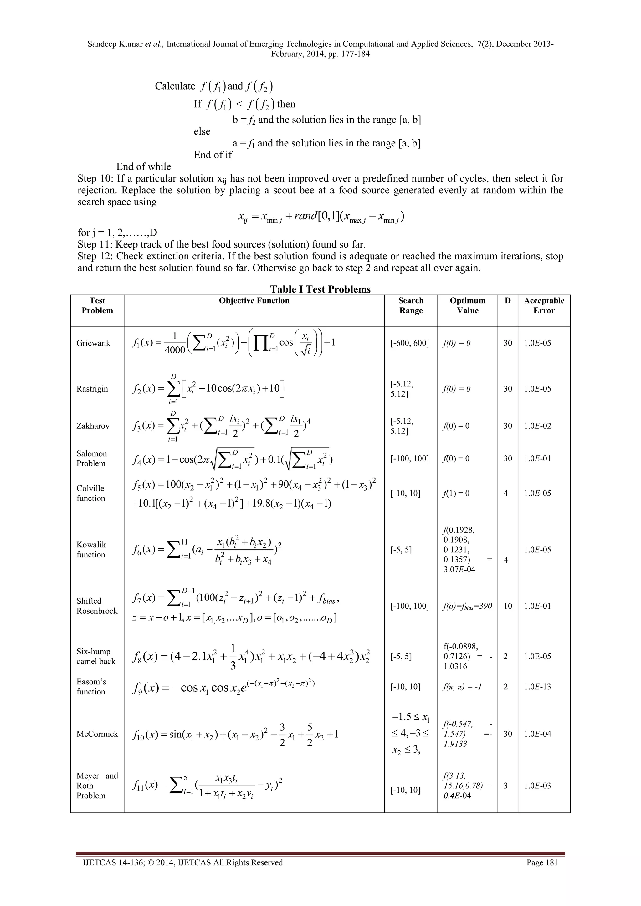 Enhanced local search in artificial bee colony algorithm | PDF