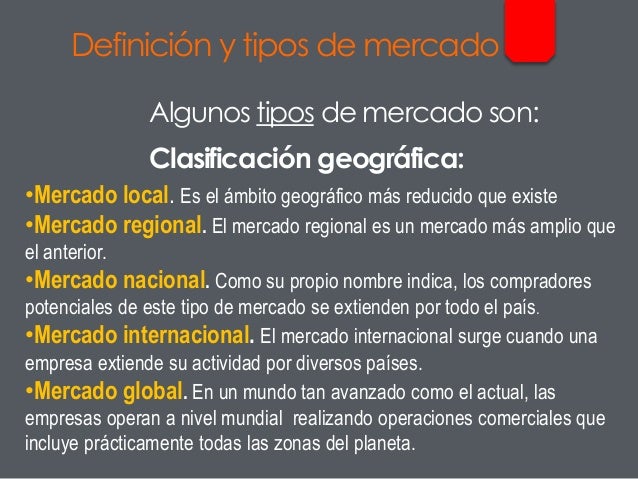 Concepto De Mercado Y Sus Tipos - trichtercreditos