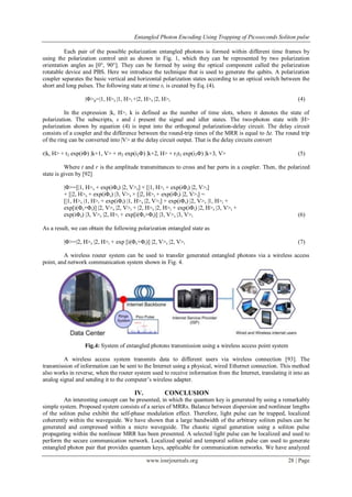 Entangled Photon Encoding Using Trapping of Picoseconds Soliton pulse | PDF