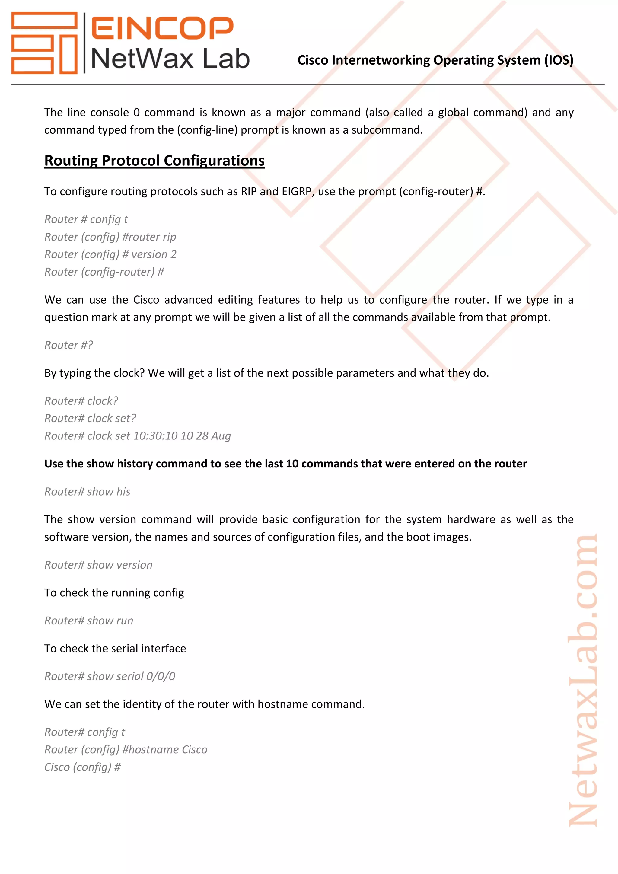 Cisco Internetworking Operating System (ios) | PDF