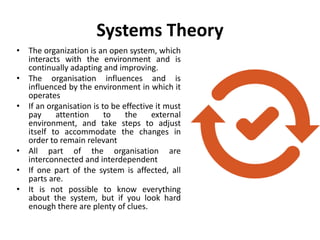 Systems theory - Organizational Change and Development - Manu Melwin ...