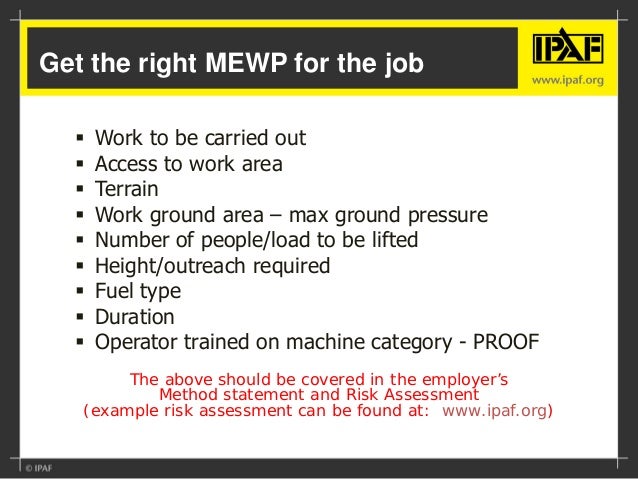 Get the right MEWP for the job