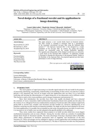 Novel design of a fractional wavelet and its application to image denoising | PDF