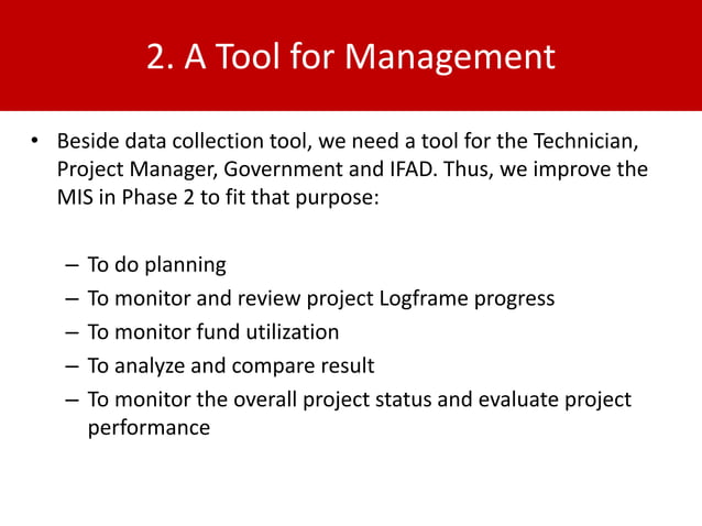 16. MIS for Project Monitoring and Evaluation | PPTX | Internet | Computing