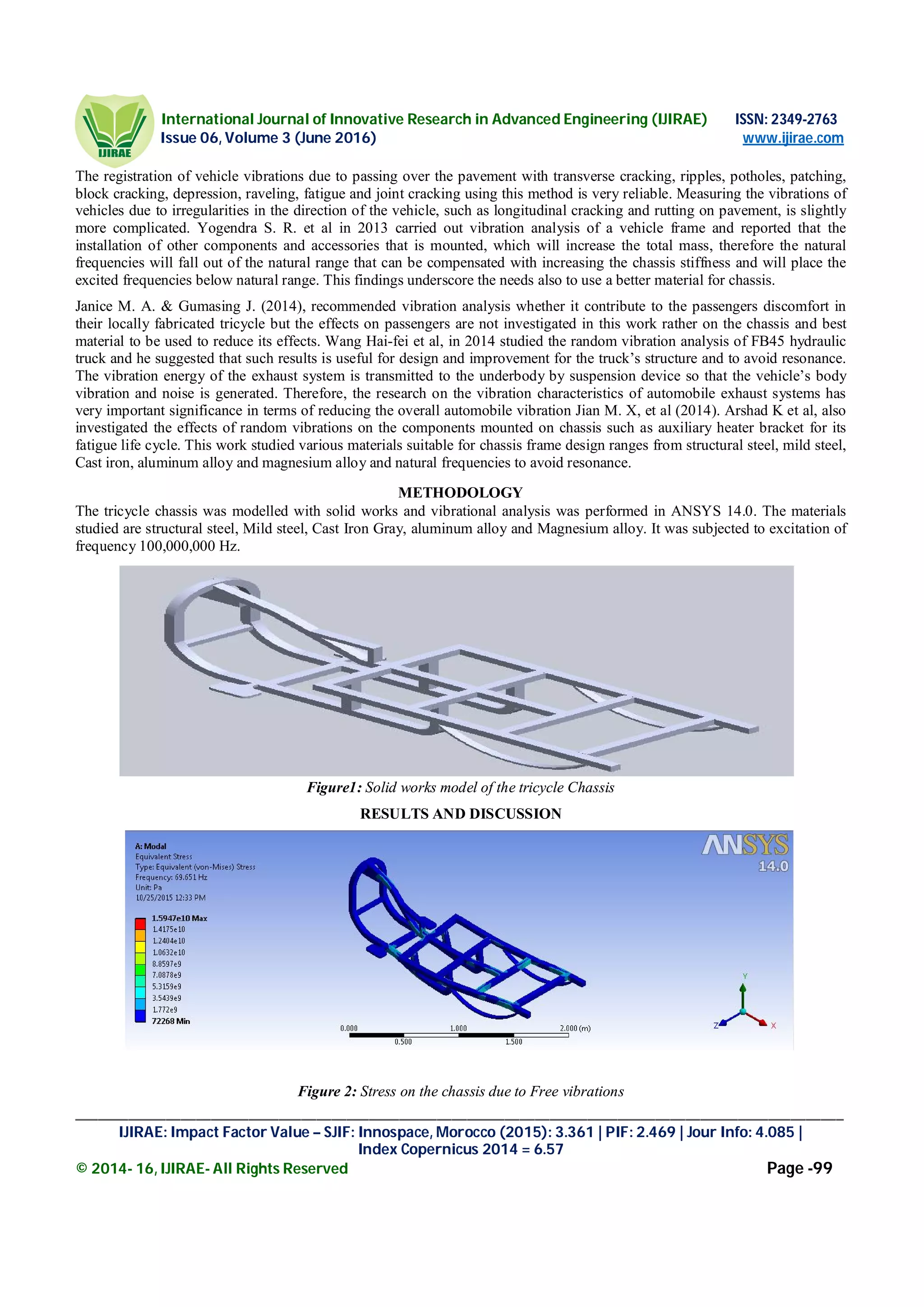Verification of Computer Aided Engineering (CAE) in Optimization of Chassis for Tricycle | PDF