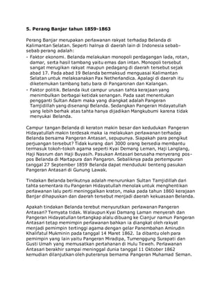 16. perang banjar tahun 1859 1863 | PDF