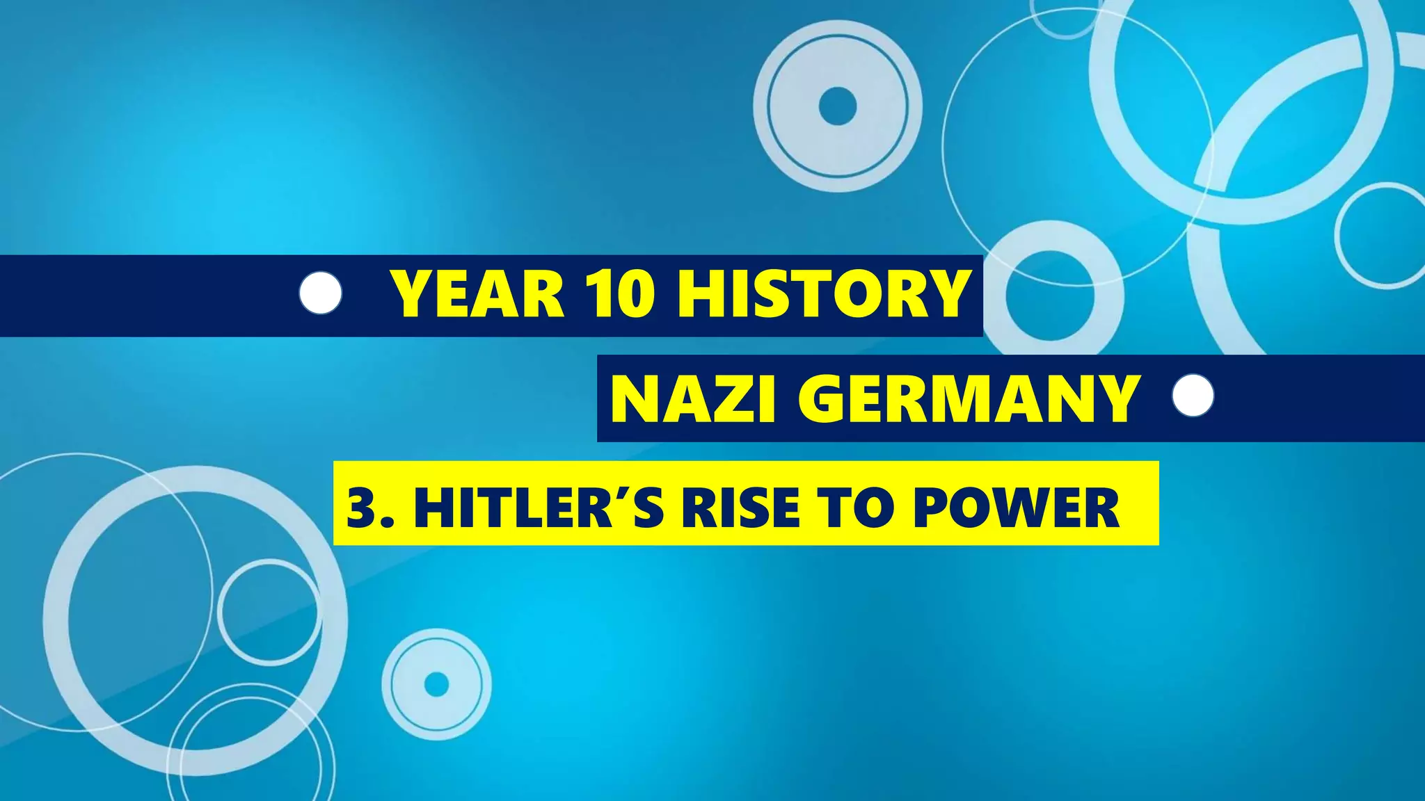 HISTORY YEAR 10: HITLER'S RISE IN POWER | PPTX