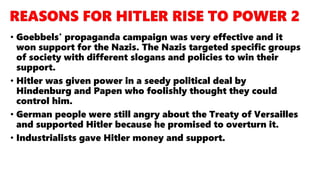 HISTORY YEAR 10: HITLER'S RISE IN POWER | PPTX