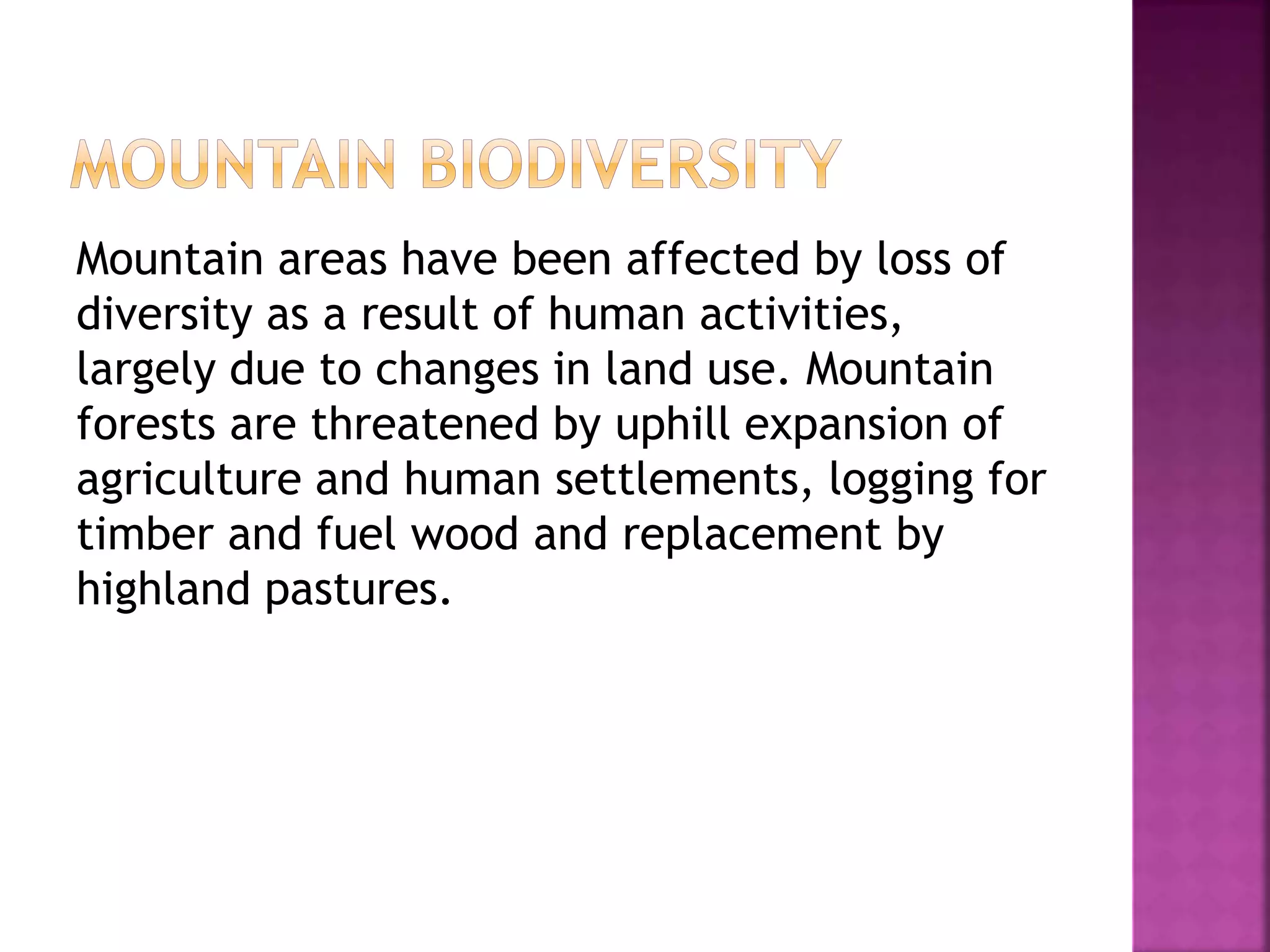 16. biodiversity and ( mountain biodiversity) A Presentation By Mr ...