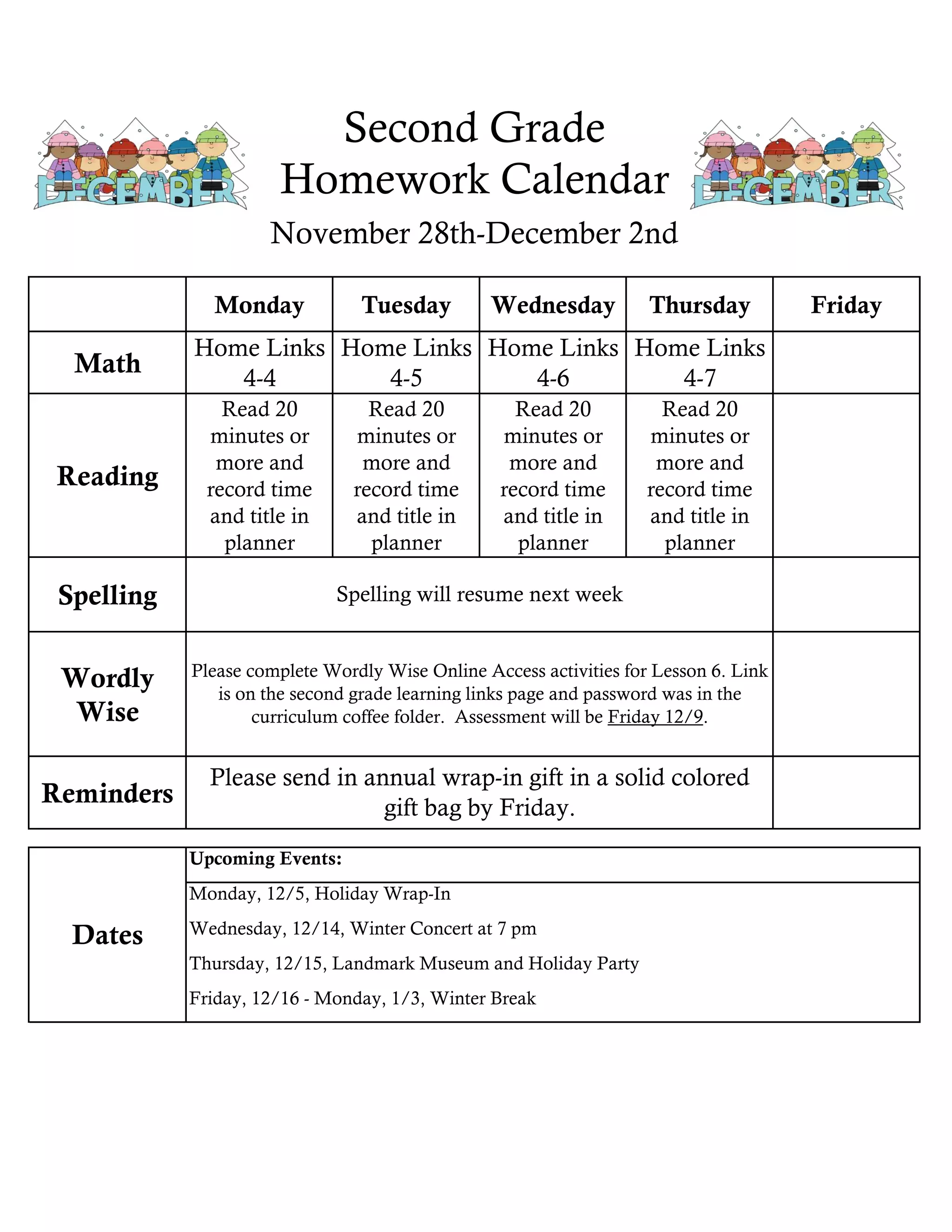 16 17 second grade homework week 15 | PDF | Homework and Study | Education