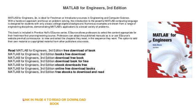 Matlab For Engineers 3rd Edition Books Download Free
