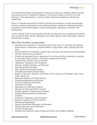 Trademark class-21-household-utensils | PPTX | Oral care | Personal Care