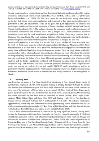 Development of Inundation Map for Hypothetical Asa Dam Break using HEC-RAS and ARC GIS | PDF