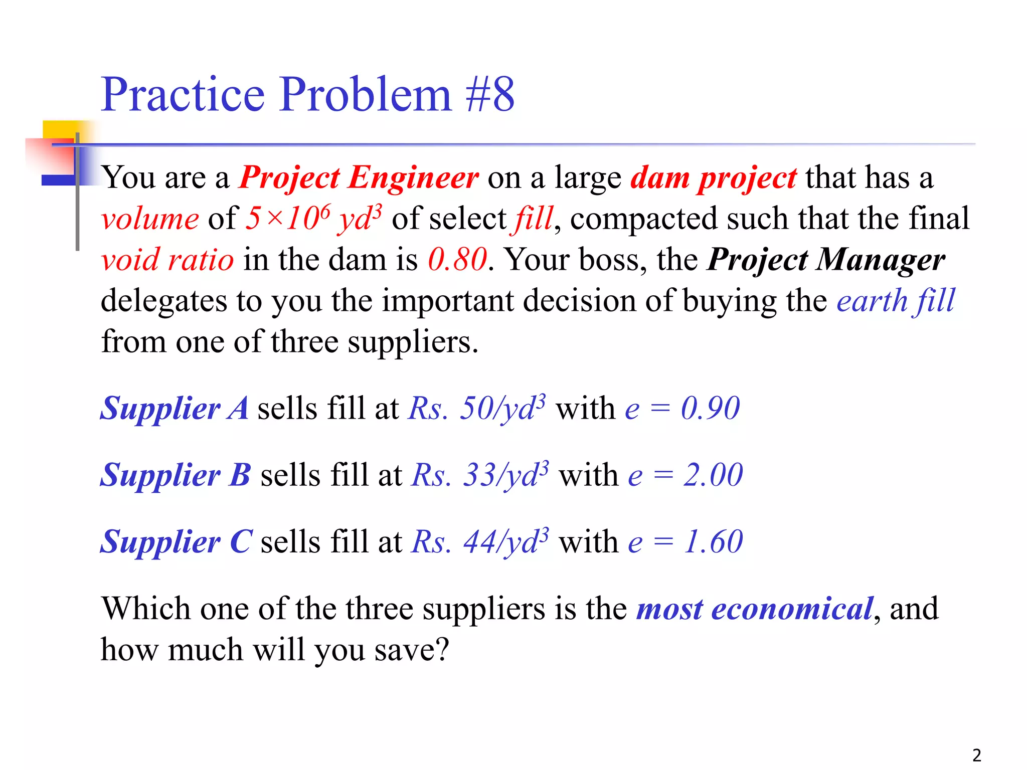 Geotechnical Engineering-I [Lec #16: Soil Compaction - Practice Problems] | PPSX