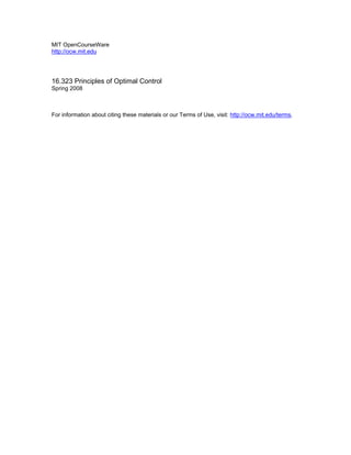 optimal control principle slided | PDF