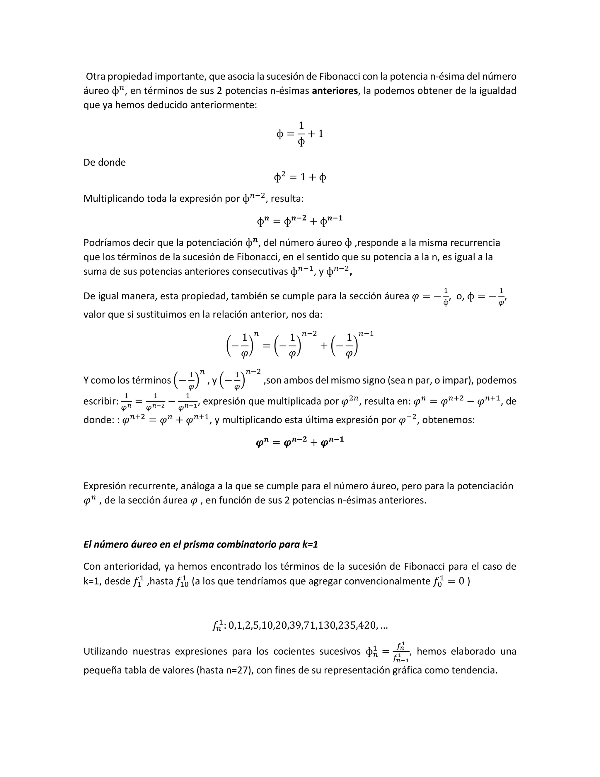 Fibonacci y el numero aureo en el prisma combinatorio | PDF | Physics ...