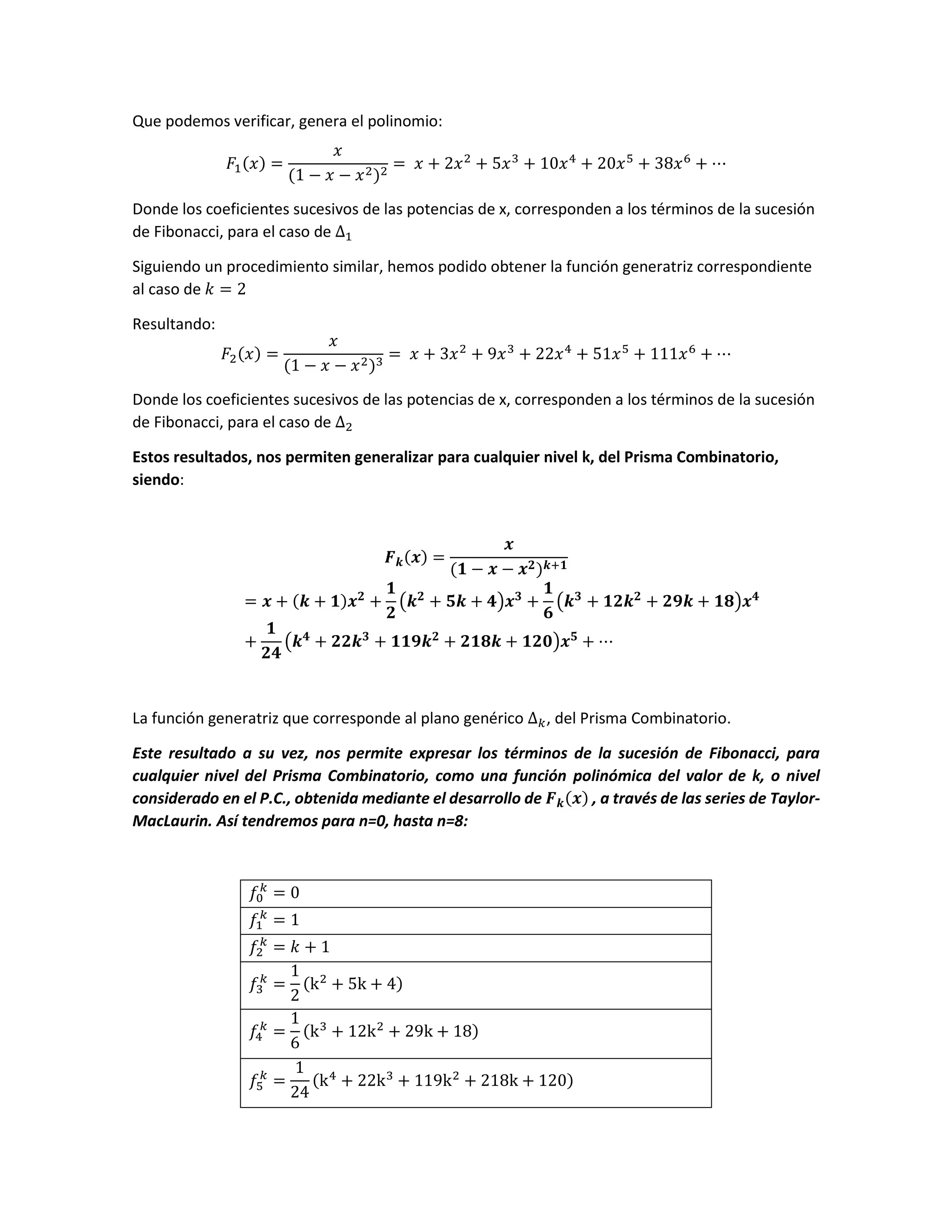 Fibonacci y el numero aureo en el prisma combinatorio | PDF | Physics ...