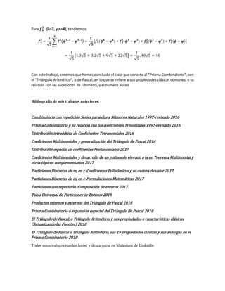 Fibonacci y el numero aureo en el prisma combinatorio | PDF